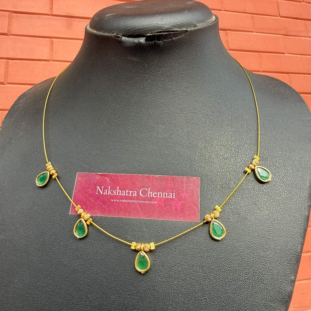 Simple Drop stone Invisible chain ( colors available) – Nakshatra Chennai