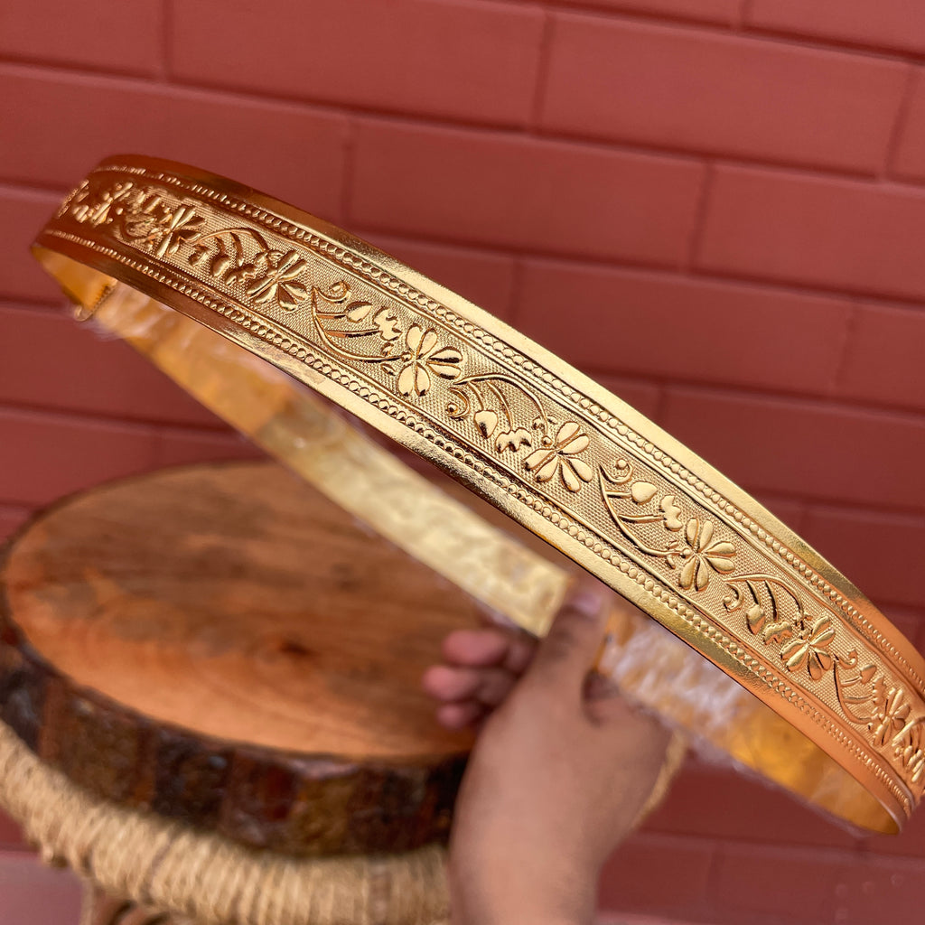 Premium Gold polish Simple Waist belt (Design 1) – Nakshatra Chennai