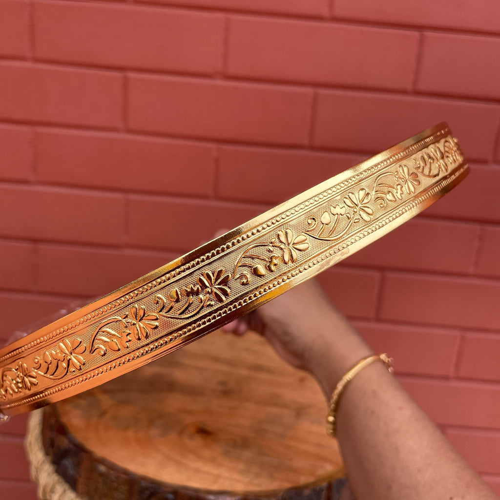 Premium Gold polish Simple Waist belt (Design 1) – Nakshatra Chennai